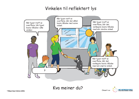 naturfag.no: Vinkelen til reflektert lys